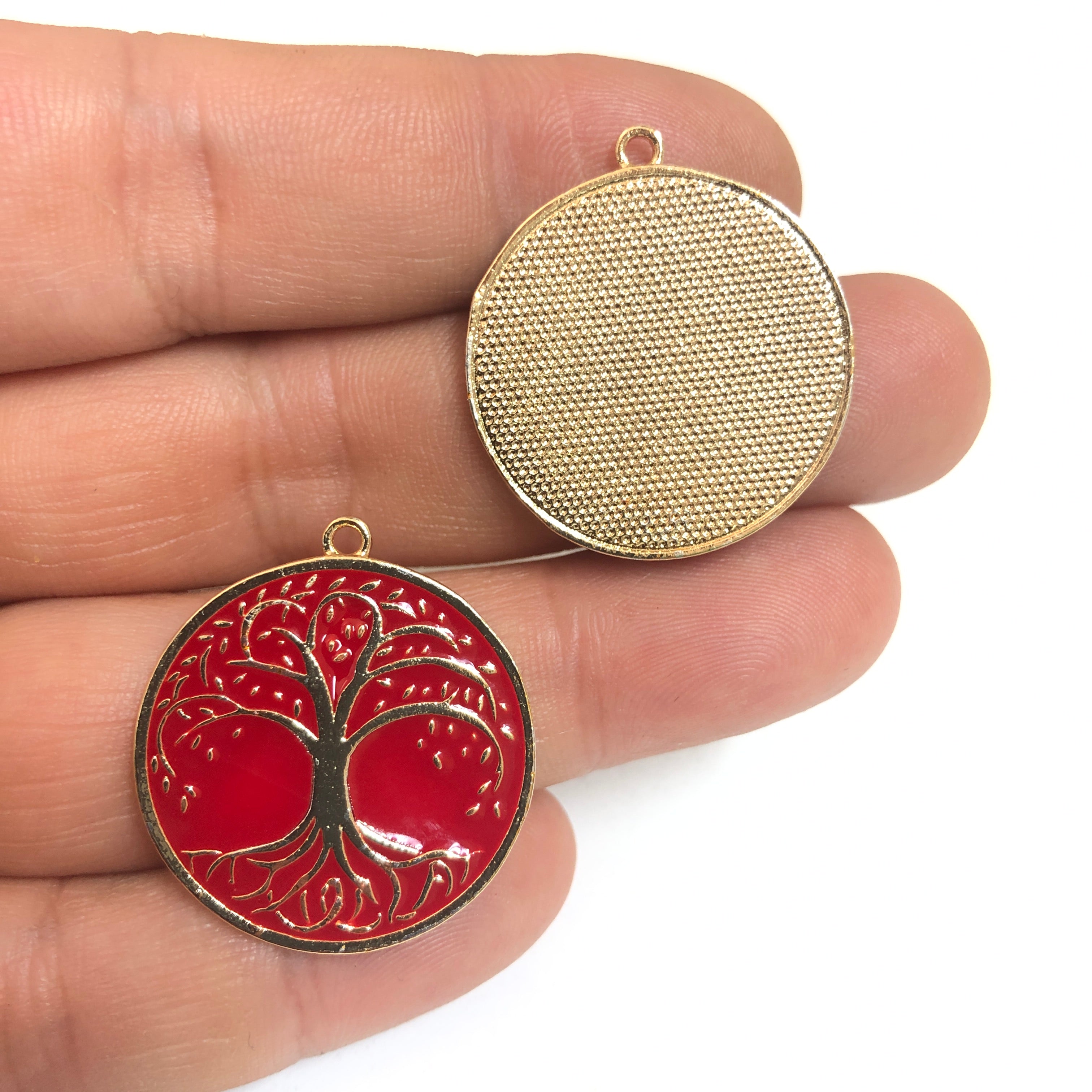 Gold Plated Enamel Tree of Life - Turquoise – PetekBoncuk