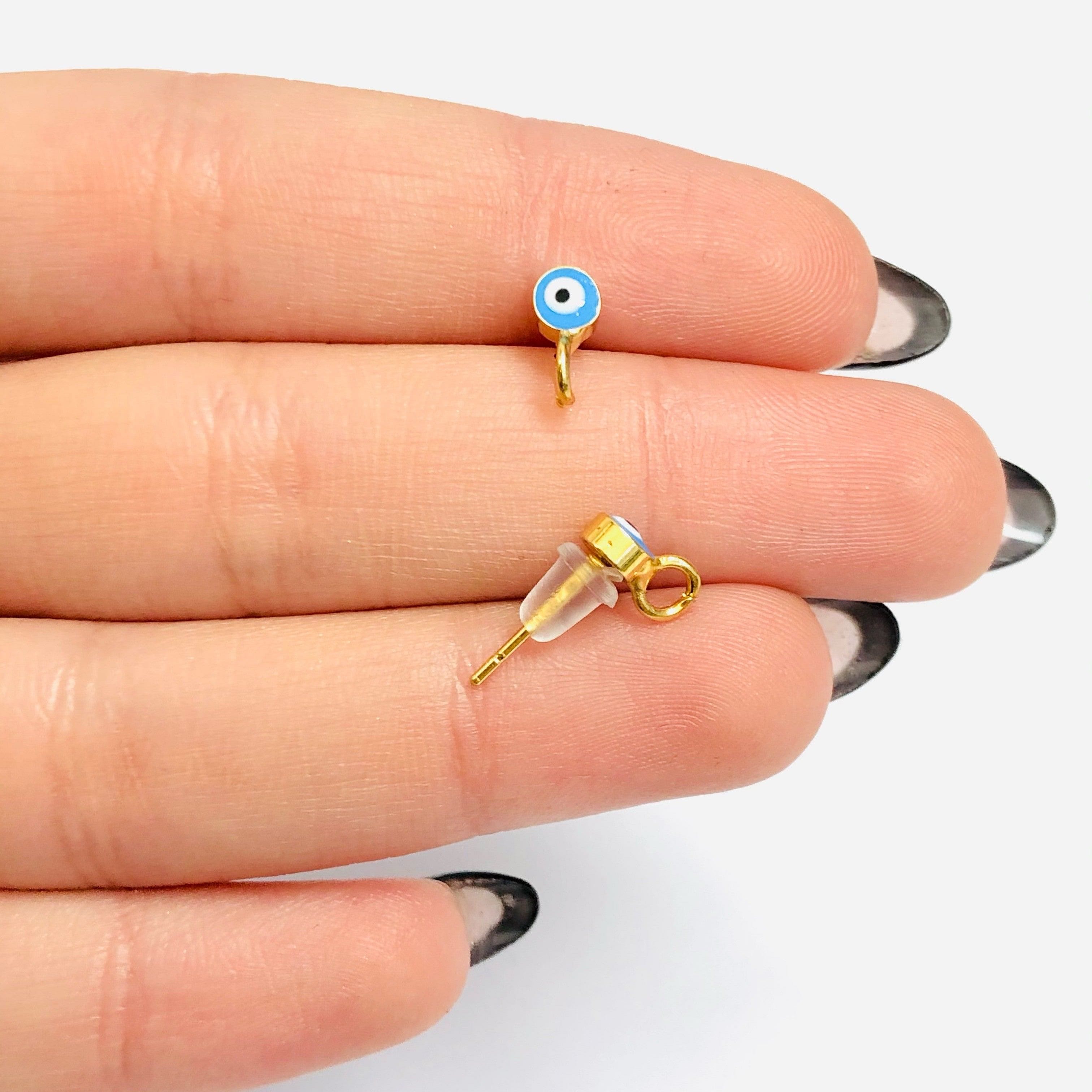 Gold Plated Evil Eye Earring Apparatus - 4 – PetekBoncuk