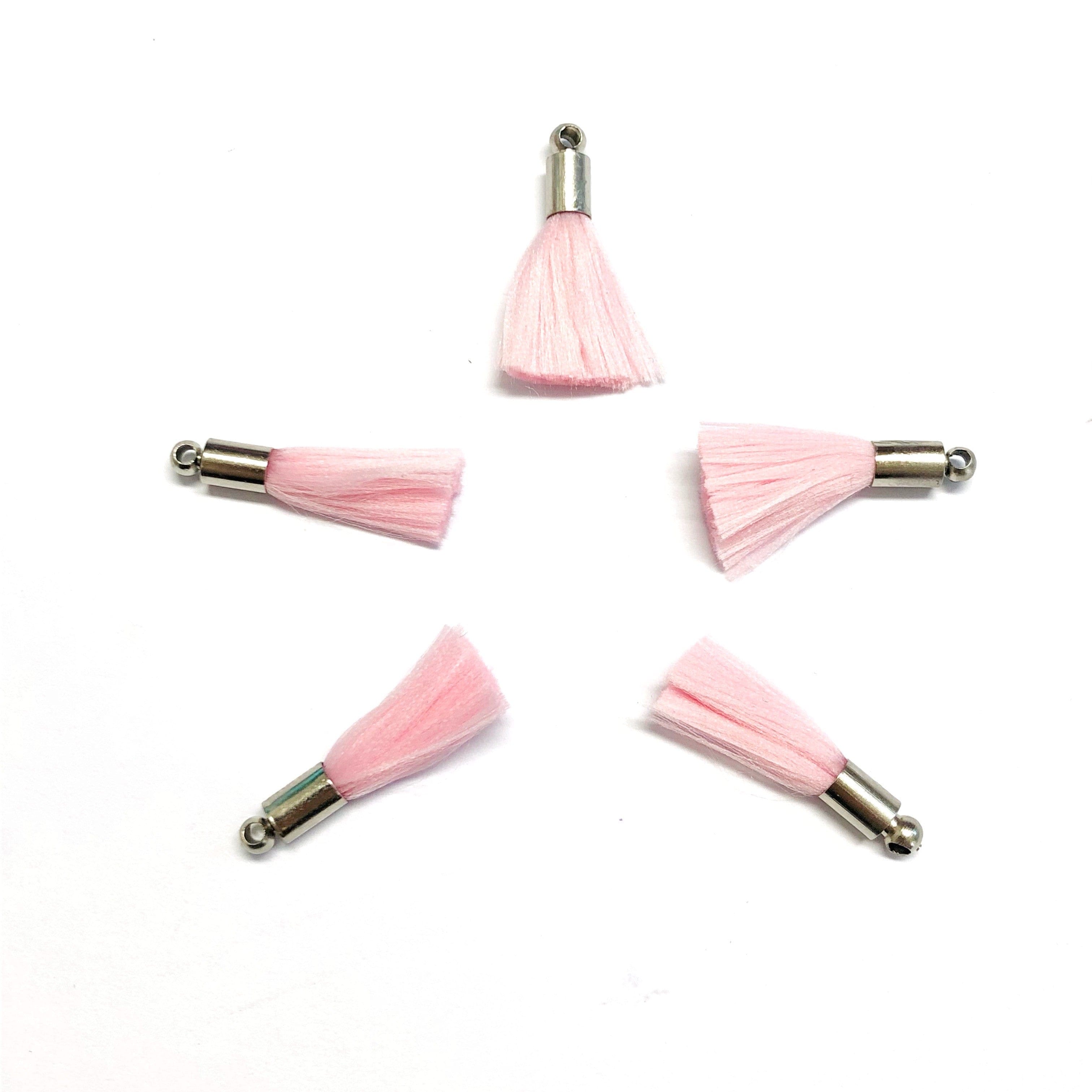 Rhodium Plated Tassel - Light Pink – PetekBoncuk